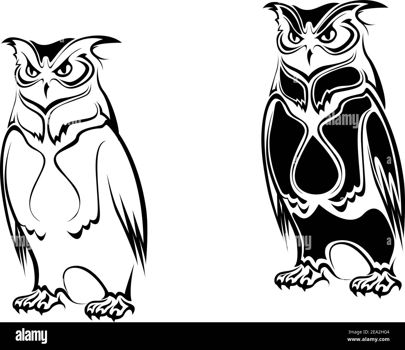 Isolated owl in two variations on background as a symbol Stock Vector ...