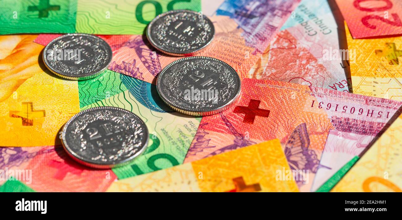 Collection of the new swiss banknotes (issued in 2017 Stock Photo - Alamy