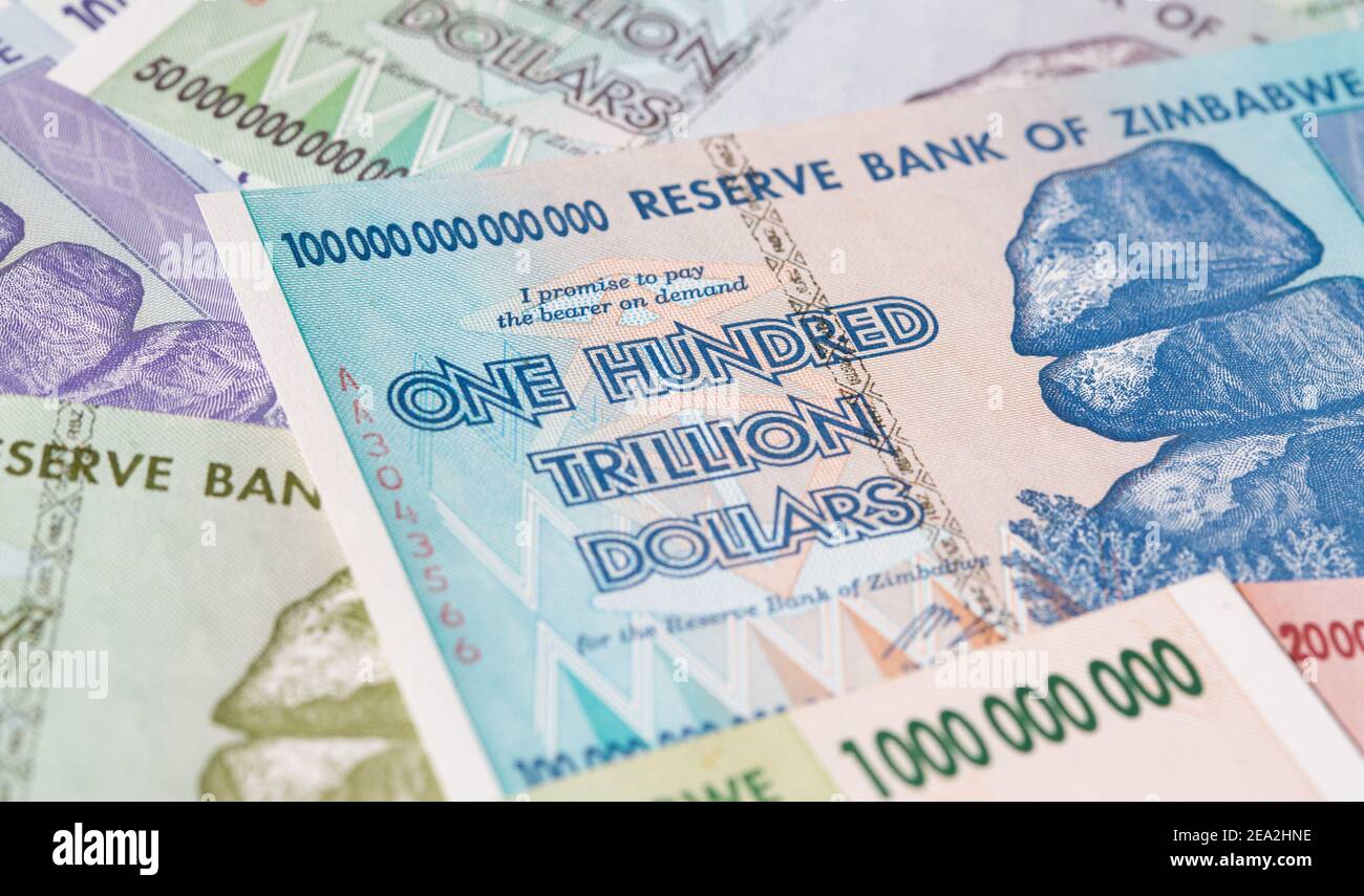 Banknotes of Zimbabwe after hyperinflation Stock Photo - Alamy