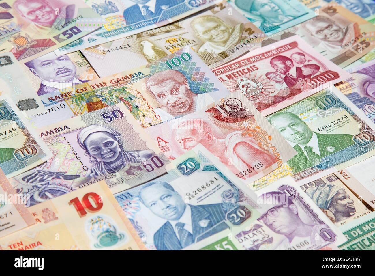 Variety of the African banknotes Stock Photo - Alamy