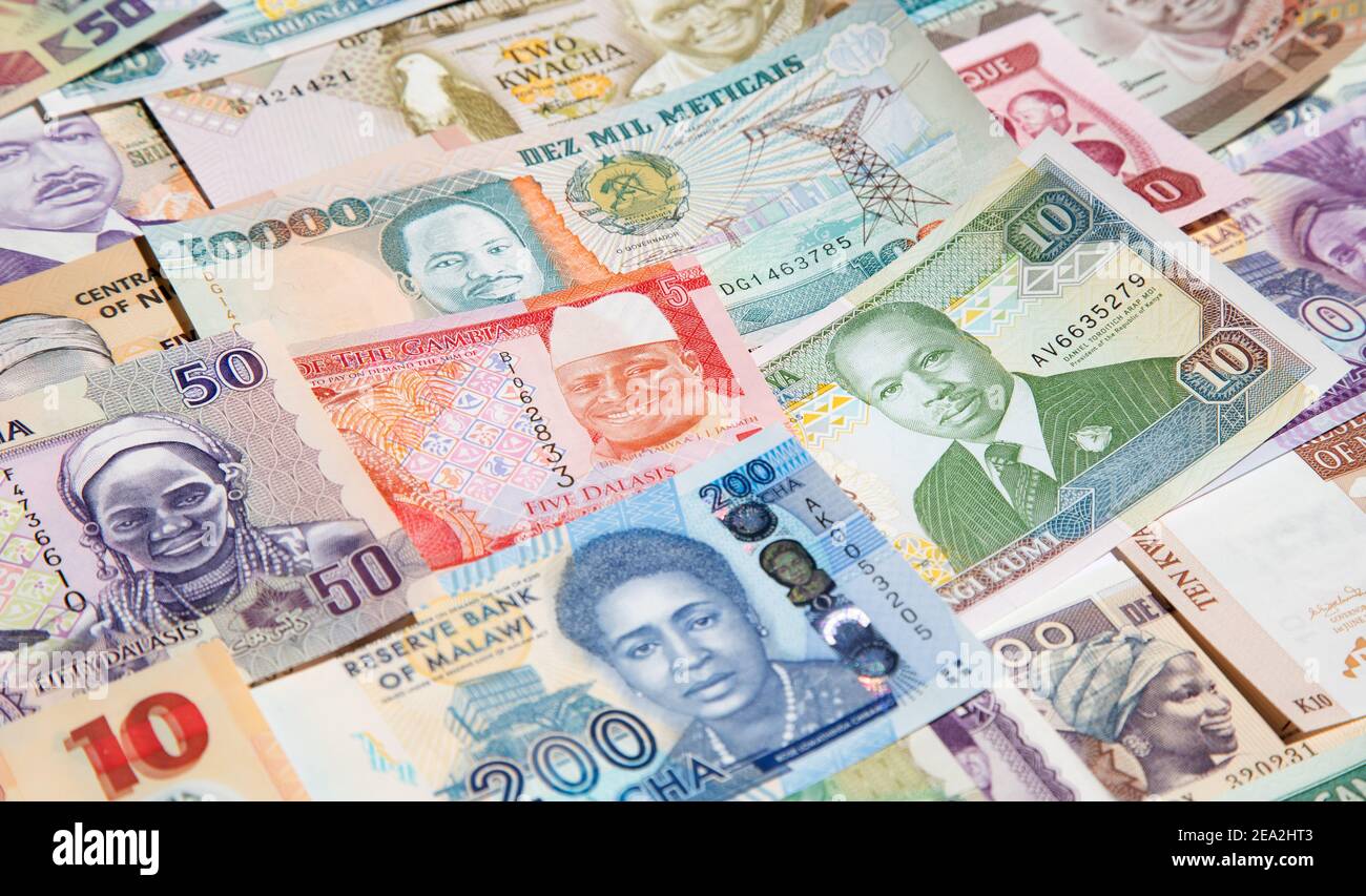 Variety of the African banknotes Stock Photo - Alamy