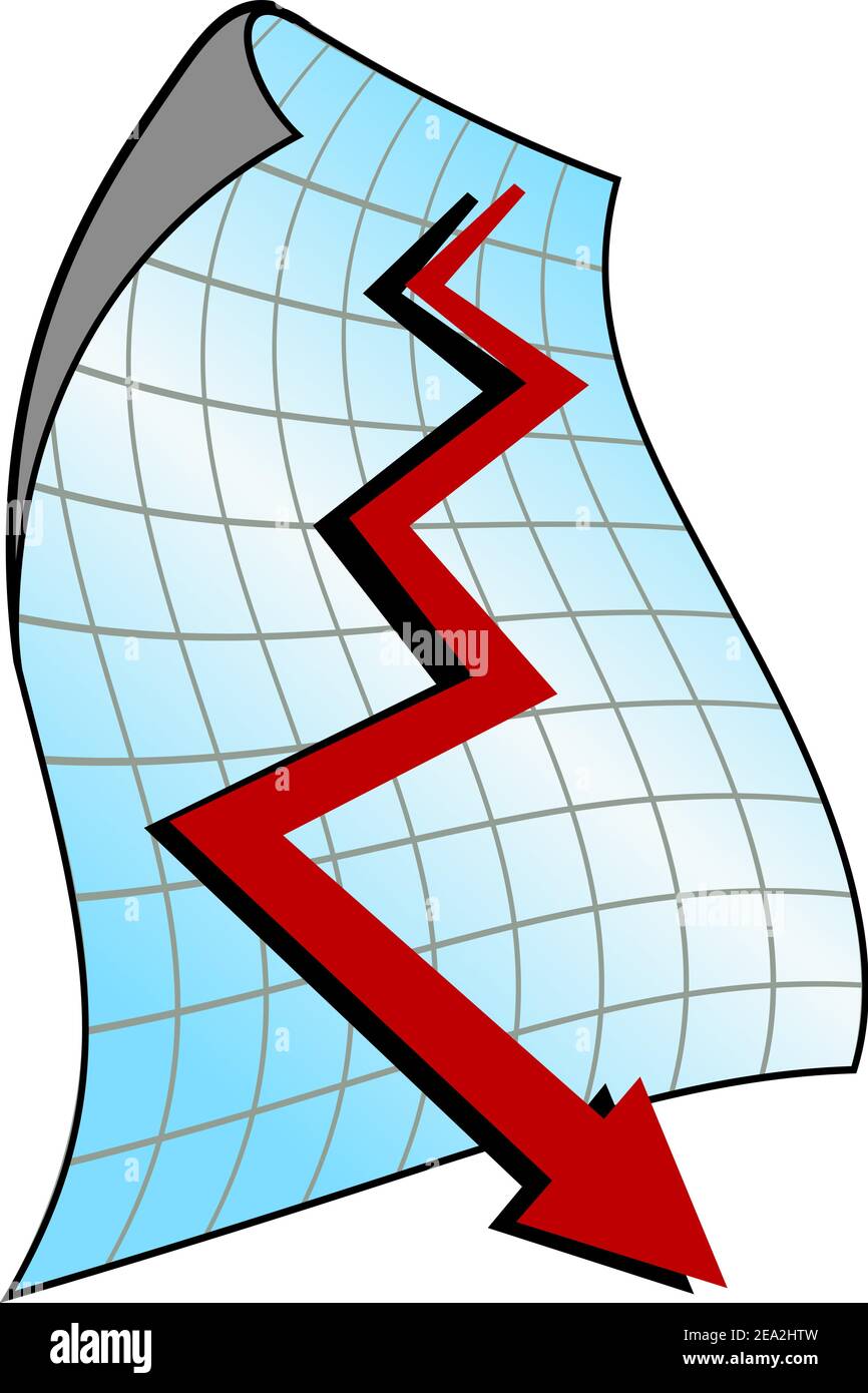 Graph down silhouette Stock Vector Images - Alamy