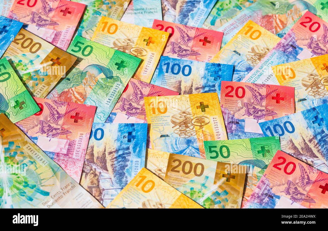 Collection of the new swiss banknotes (issued in 2017 Stock Photo - Alamy