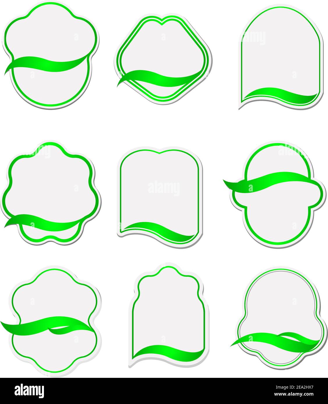 Set of green labels for design food and beverages Stock Vector Image ...