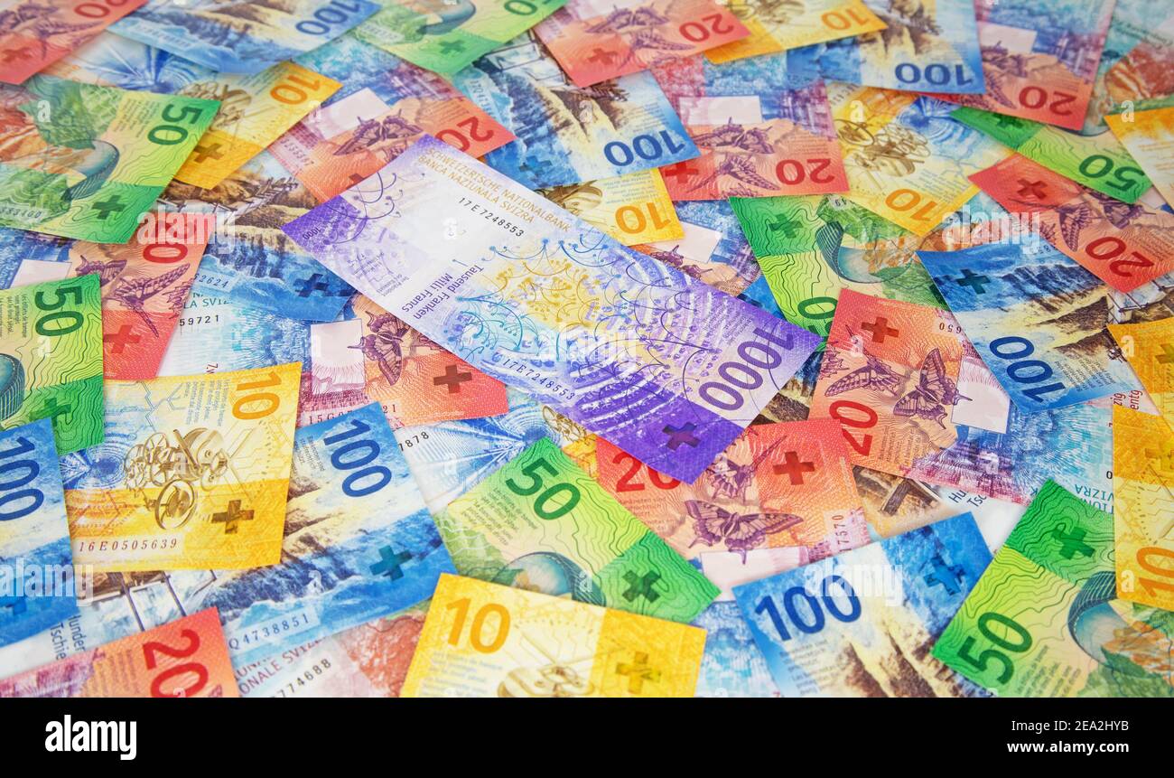 Collection of the new swiss banknotes (issued in 2017 Stock Photo - Alamy