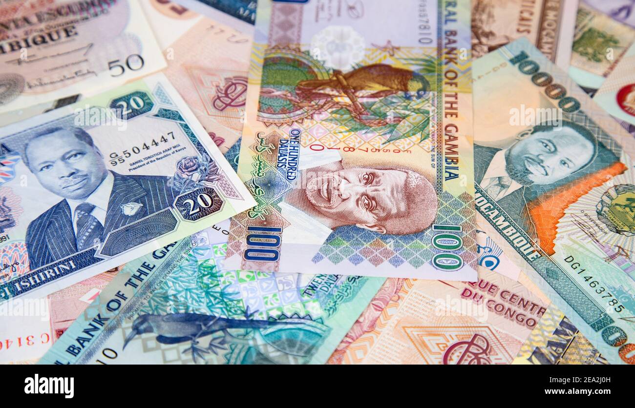 Variety of the African banknotes Stock Photo - Alamy