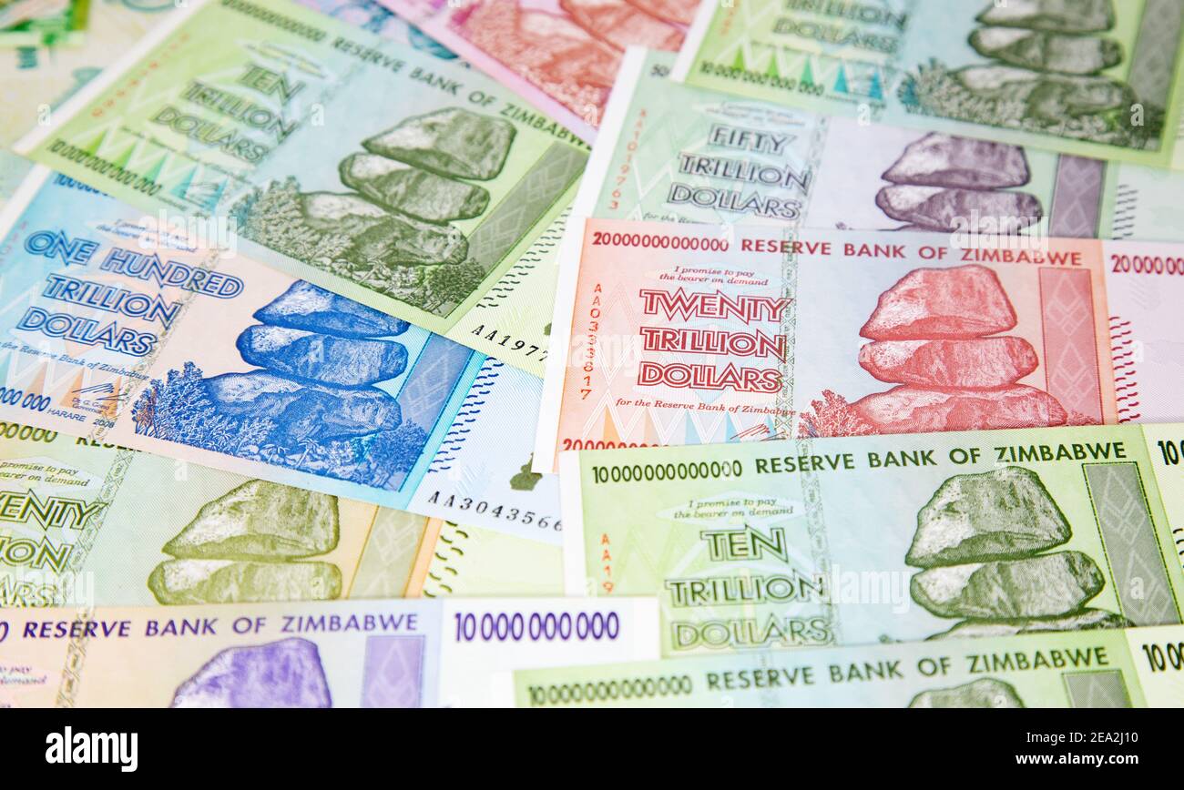 Banknotes of Zimbabwe after hyperinflation Stock Photo - Alamy