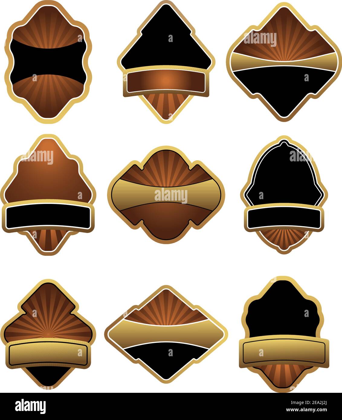 Set of brown labels for design food and beverages Stock Vector Image ...