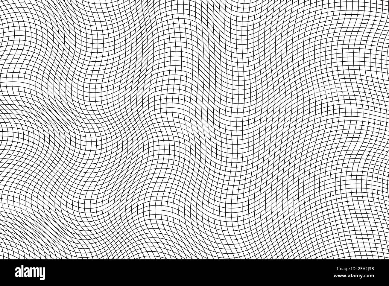 Abstract black and white wavy grid background. The geometric squared ...