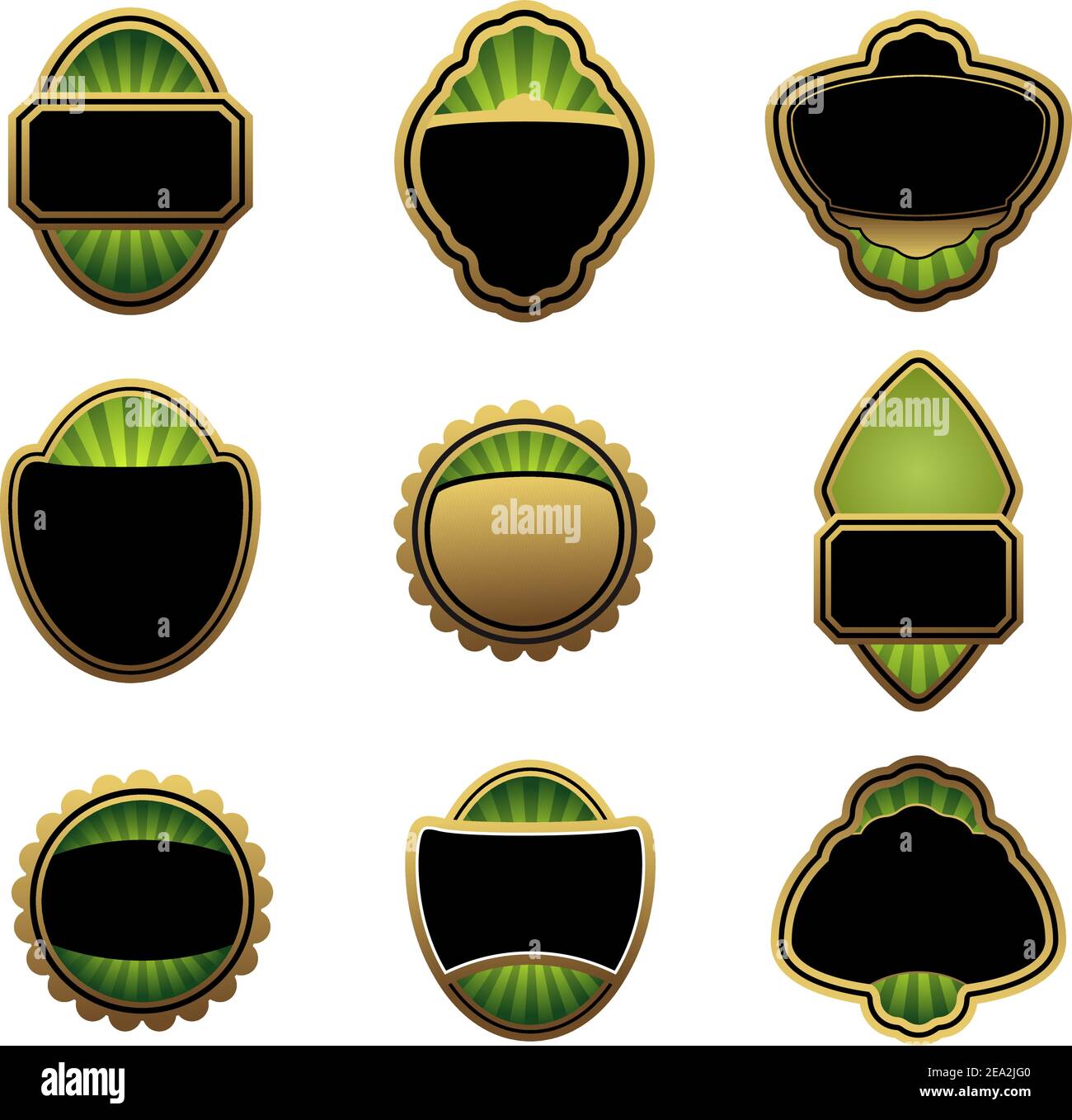 Set of gold labels for design food and beverages Stock Vector Image ...