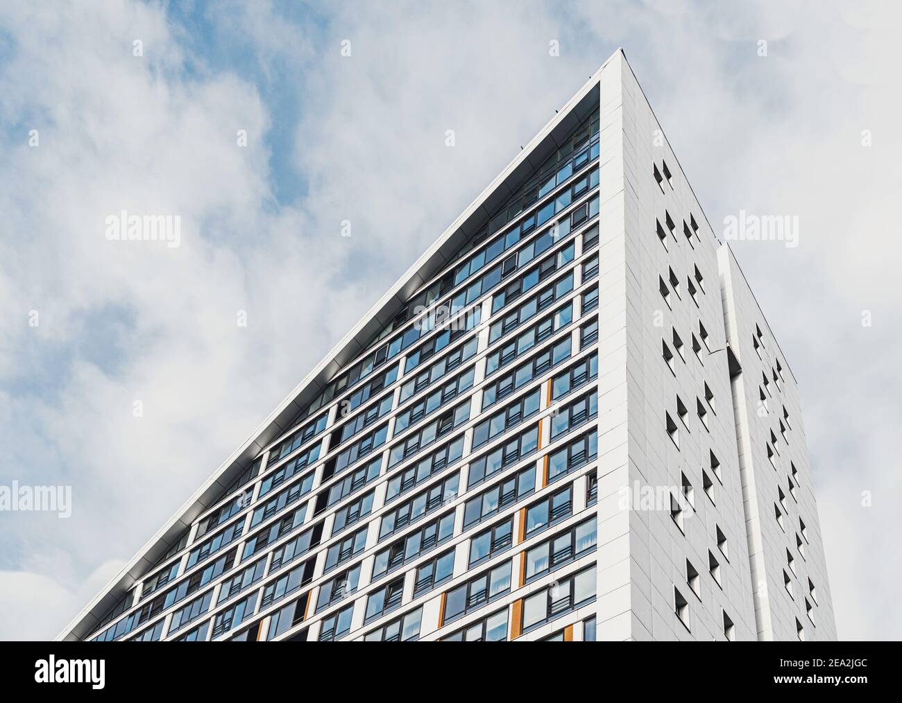 Skyscraper residential building closeup view. Real estate concept Stock ...