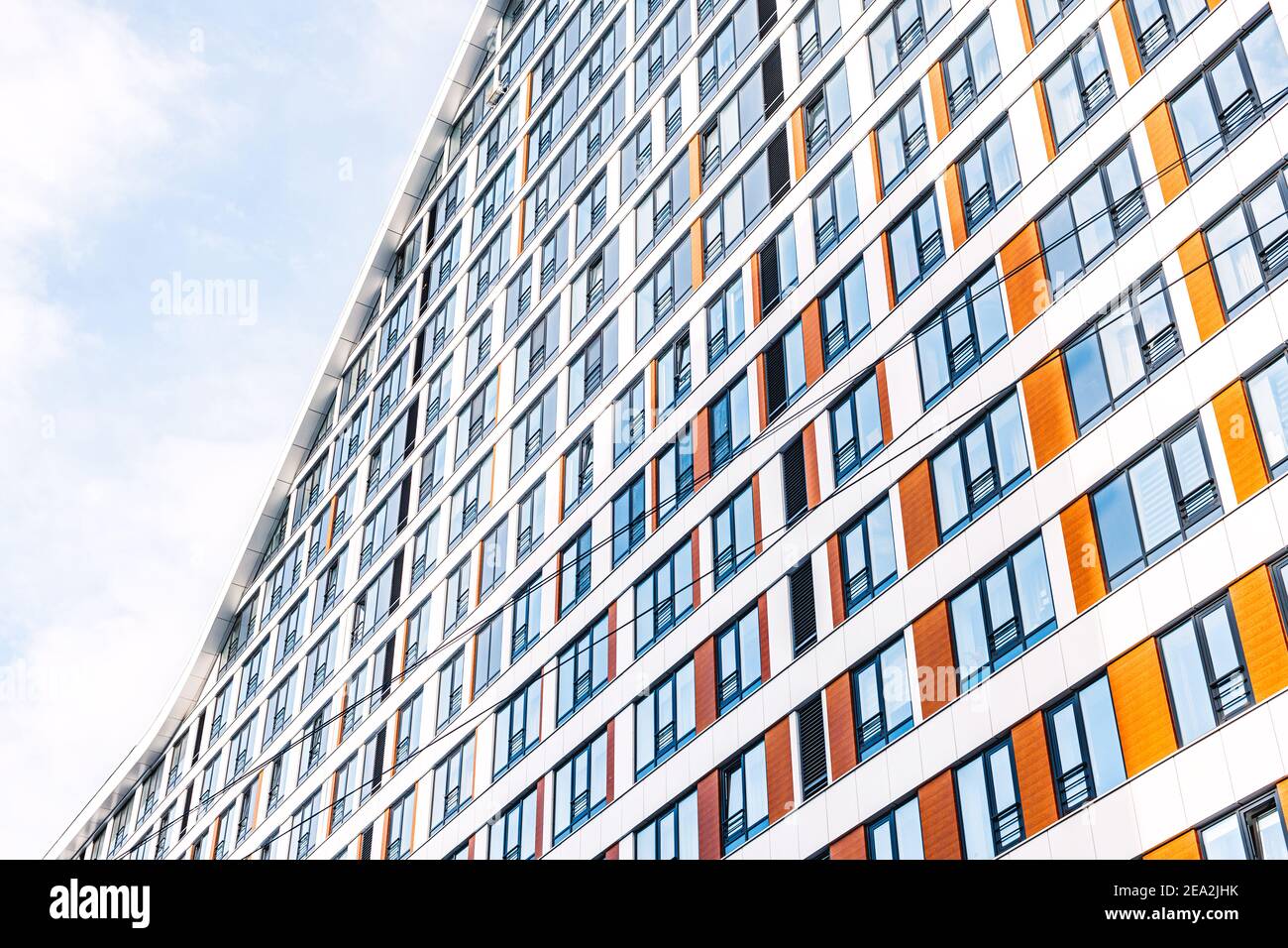 Skyscraper residential building closeup view. Real estate concept Stock ...