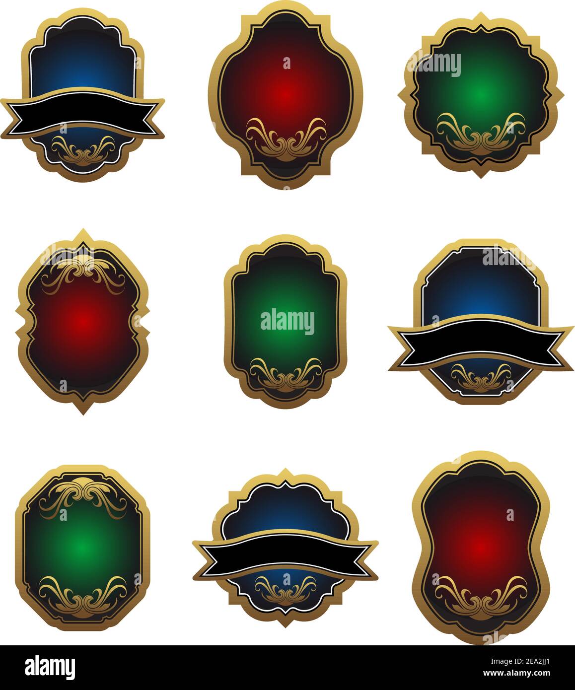 Set of gold labels for design food and beverages Stock Vector Image ...