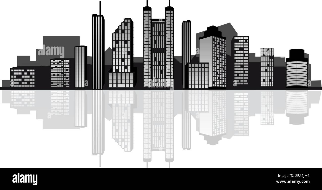 Manhattan reflection urban sign Stock Vector Images - Alamy