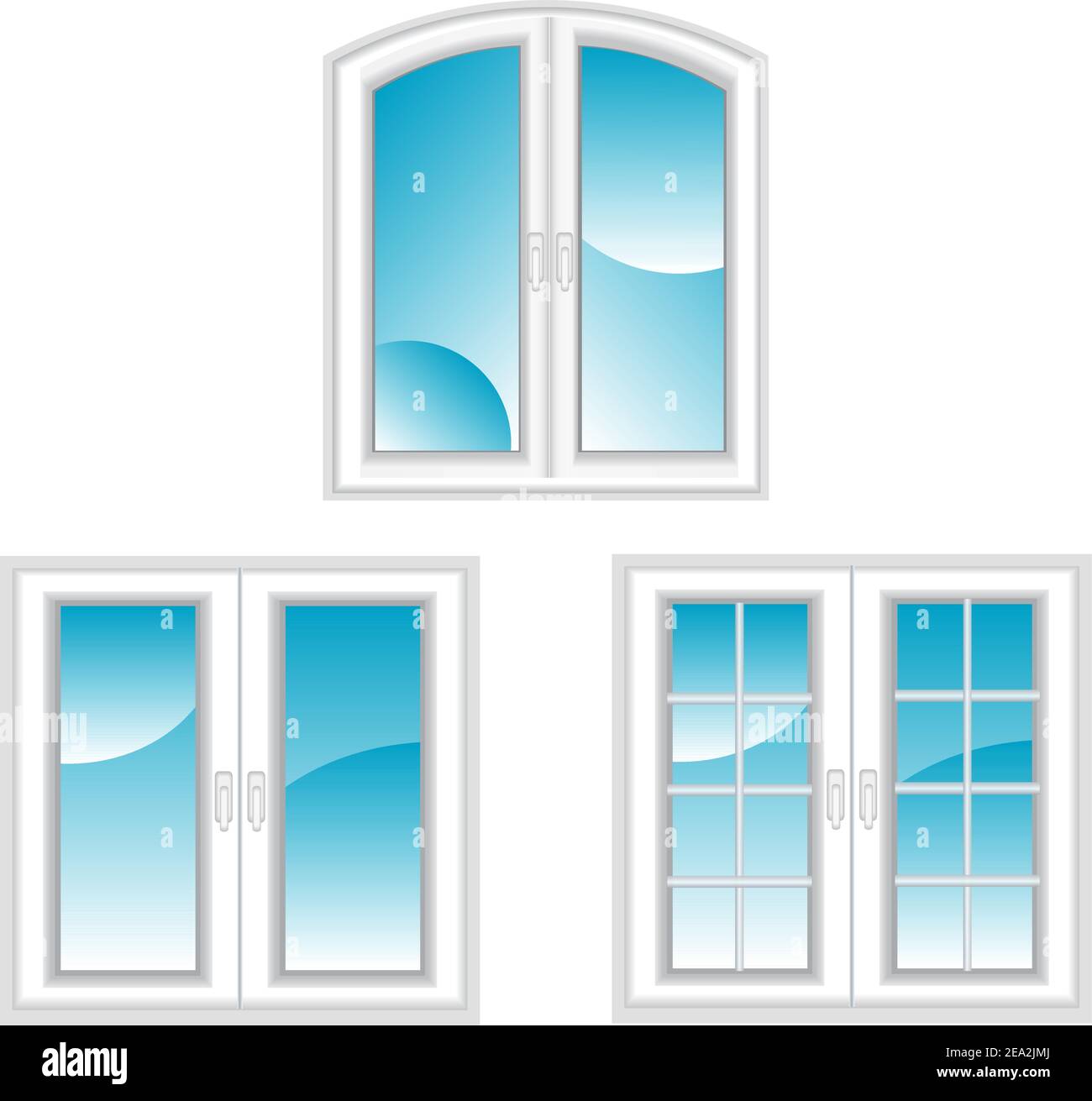 Plastic polymer windows isolated on white for design Stock Vector Image ...