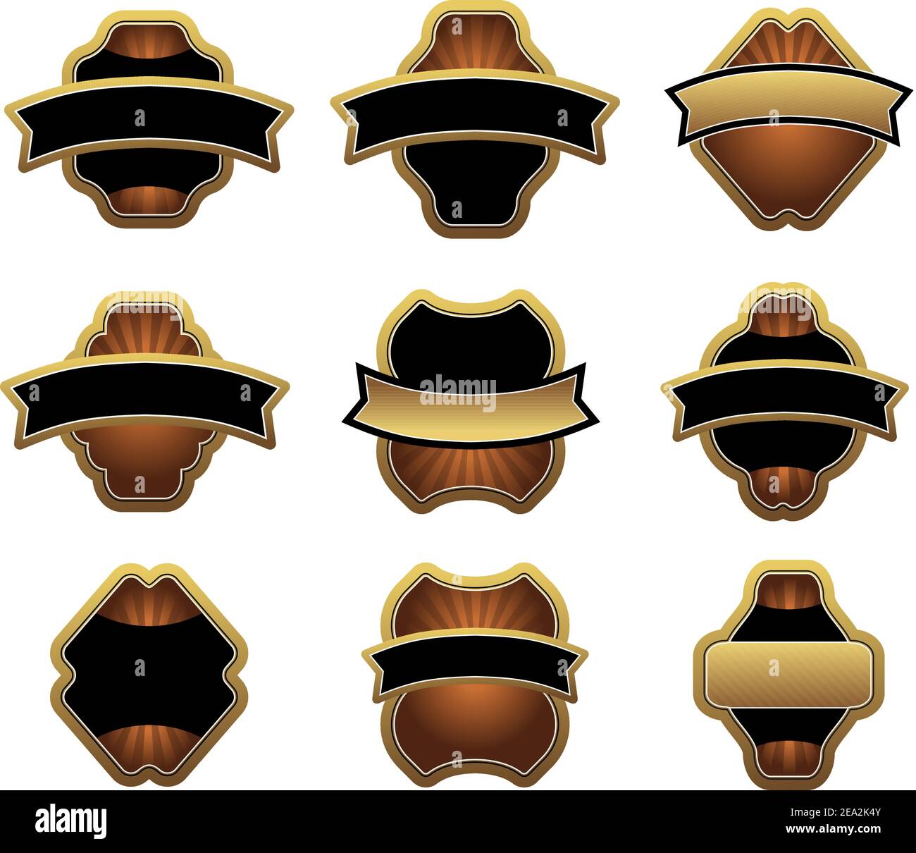 Set of vintage gold labels for design food and beverages Stock Vector ...