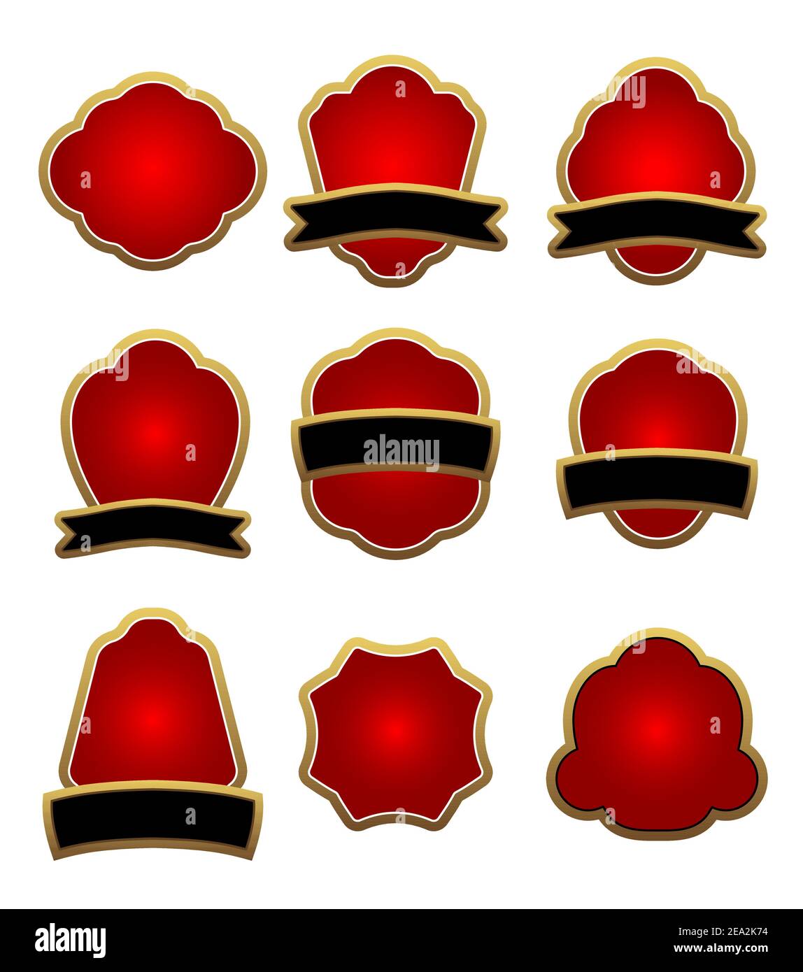 Set of red labels for design food and beverages Stock Vector Image ...