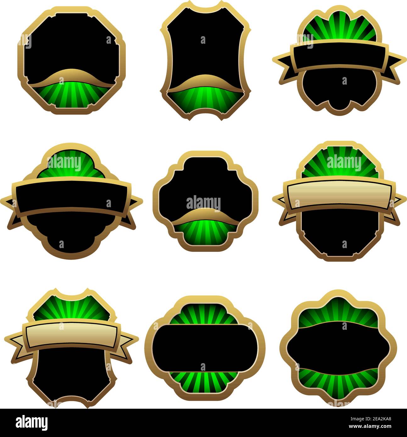 Set of golden vintage labels for design food and beverages Stock Vector ...