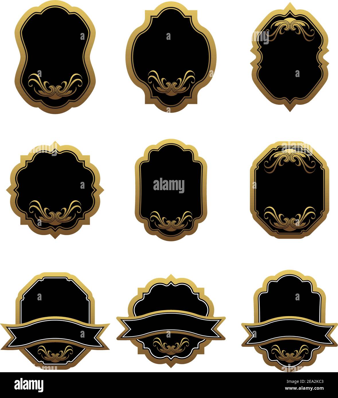 Set of vintage gold labels for design food and beverages Stock Vector ...