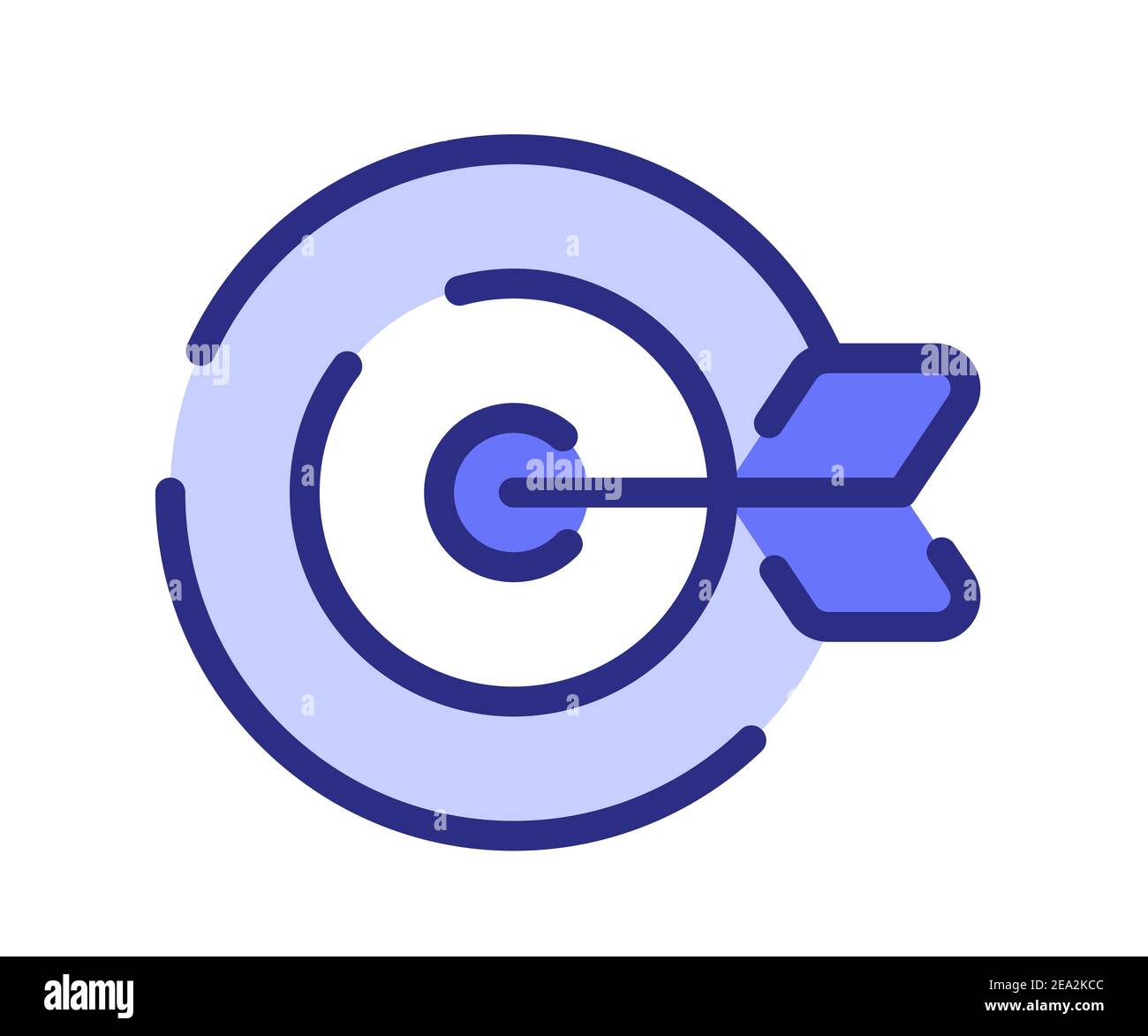 goal objective target single isolated icon with dashed line or dash ...