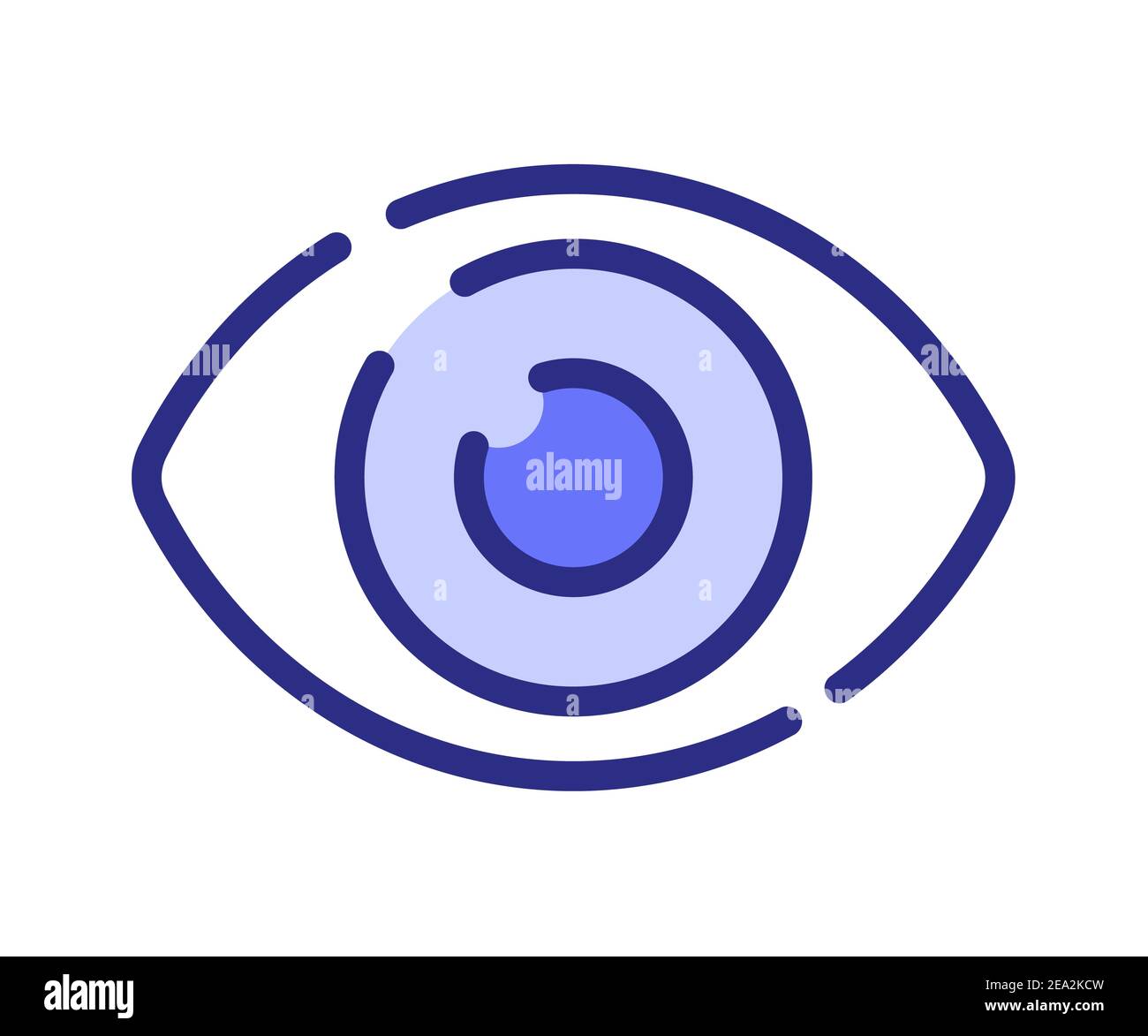 vision see eye single isolated icon with dashed line or dash lines ...