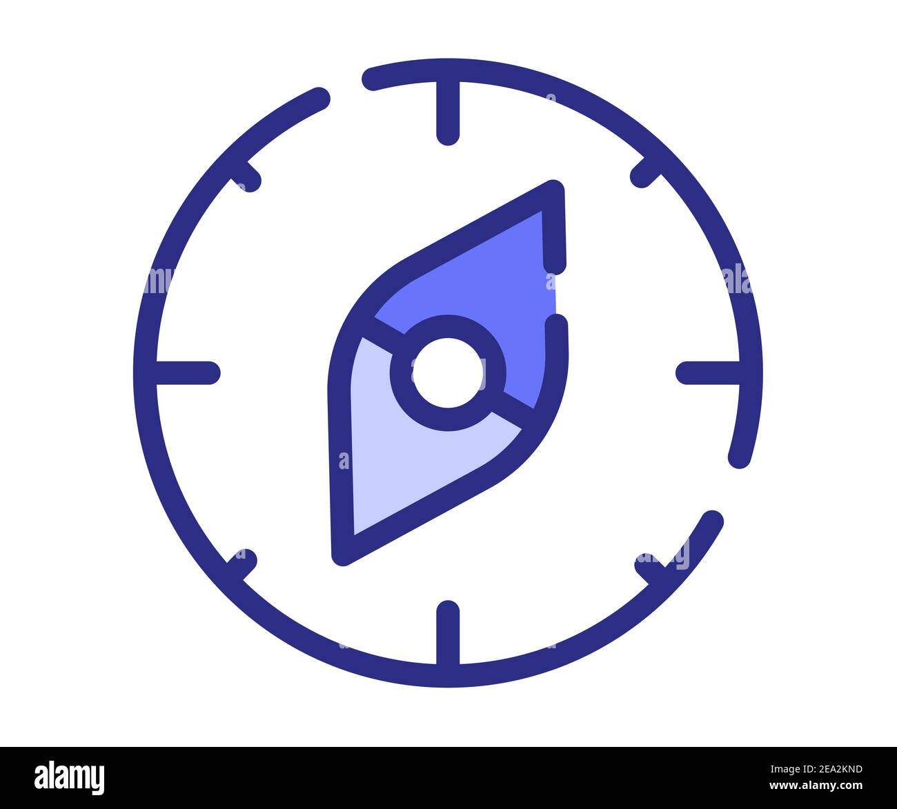 compass discovery explore single isolated icon with dashed line or dash ...
