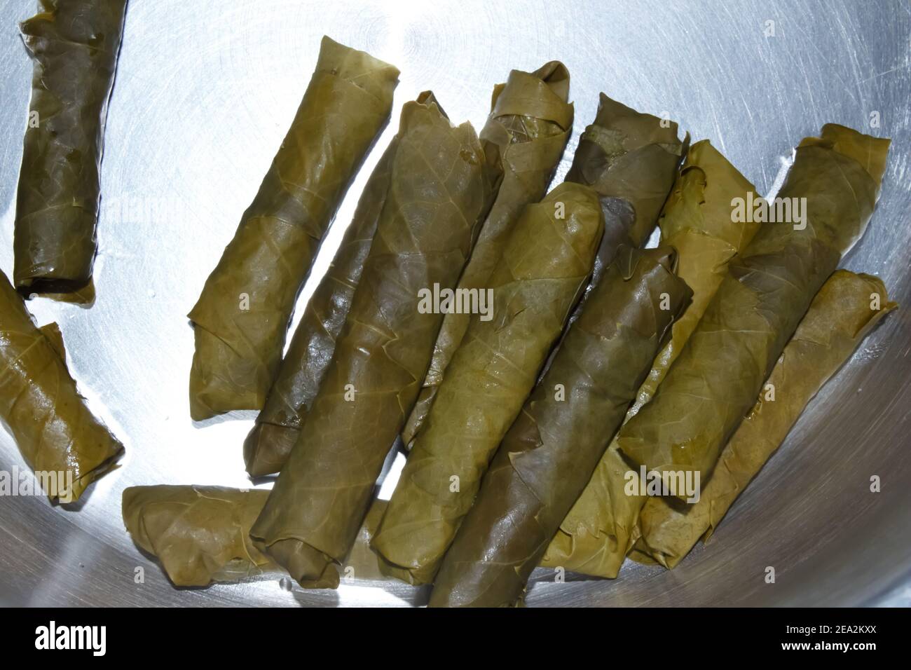 Uncooked Turkish Sarma or Dolma. Traditional Turkish food. Home cooking ...