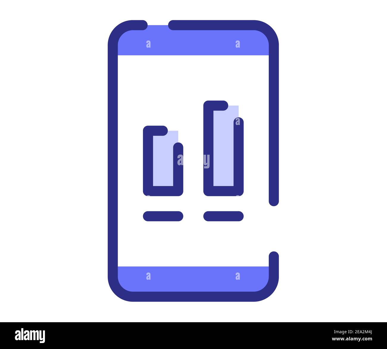 smartphone statistic chart single isolated icon with dashed line or dash lines style vector ...