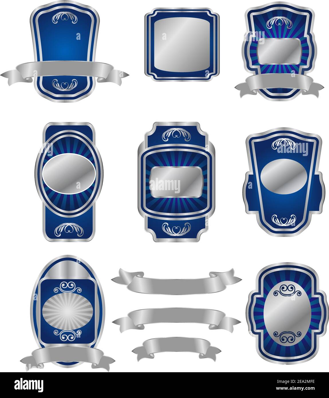 Silver labels Stock Vector Images - Alamy