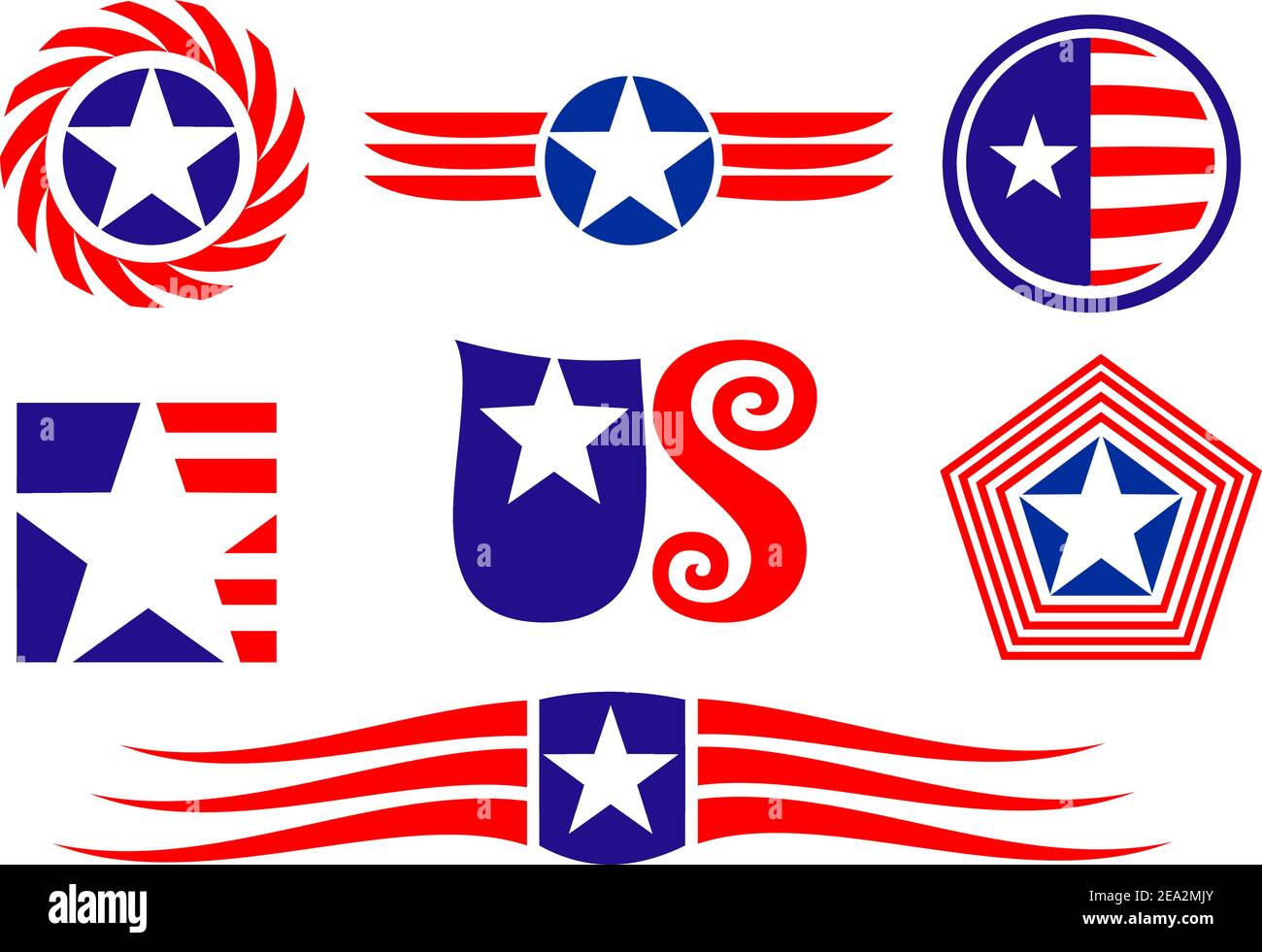 American patriotic symbols set for design and decorate Stock Vector ...
