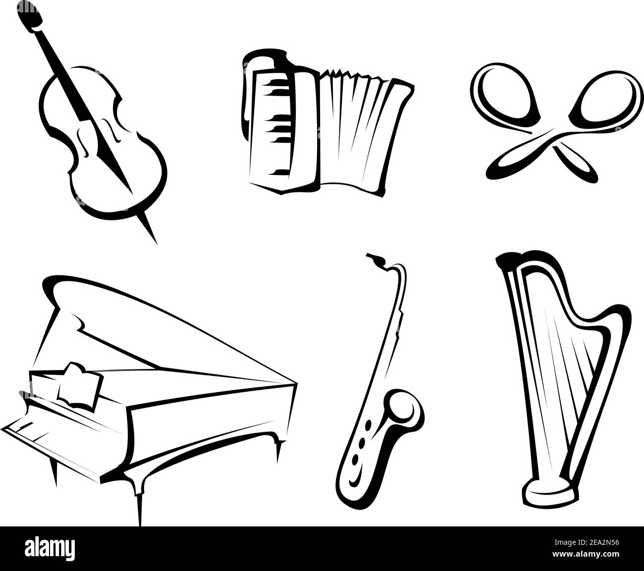Musical instruments set for design and decorate Stock Vector Image ...
