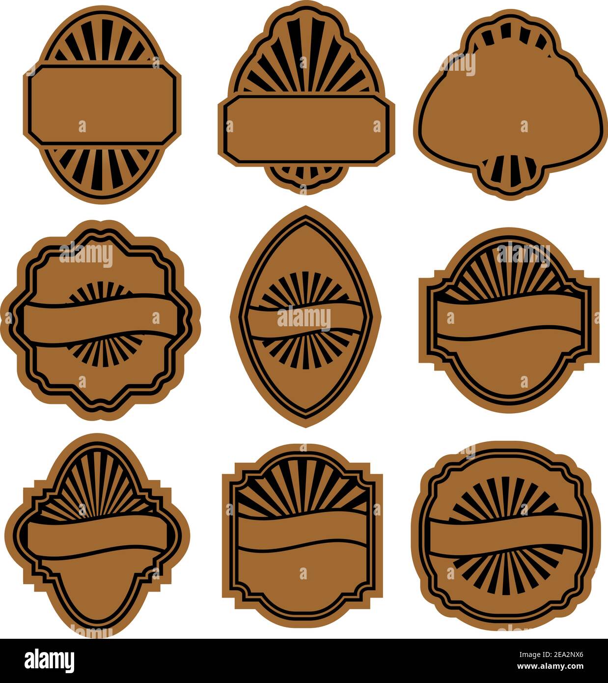Set of vintage brown labels for design food and beverages Stock Vector ...