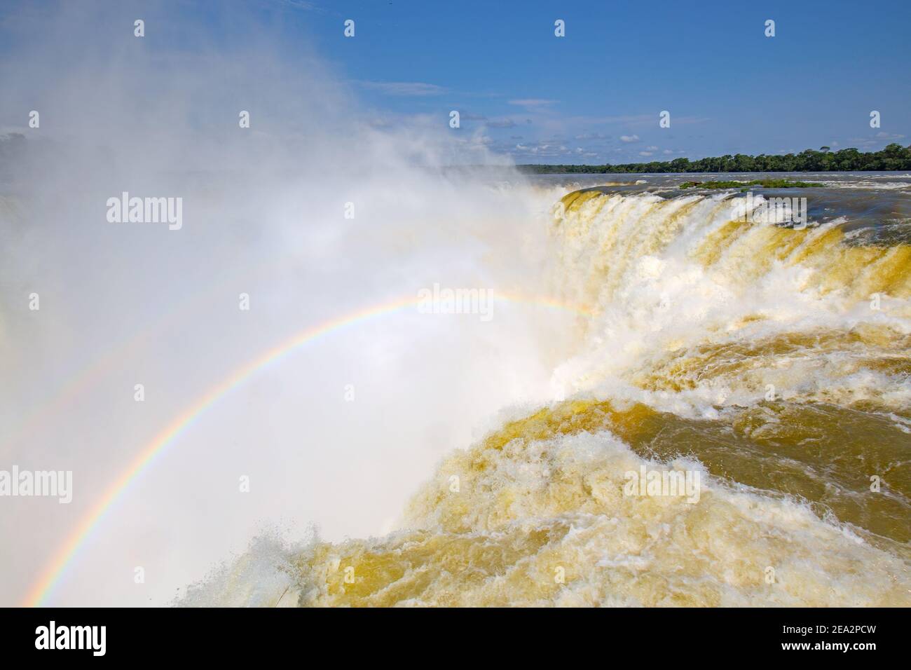 Famous Iguazu falls on the border between Argentina and Brazil Stock ...