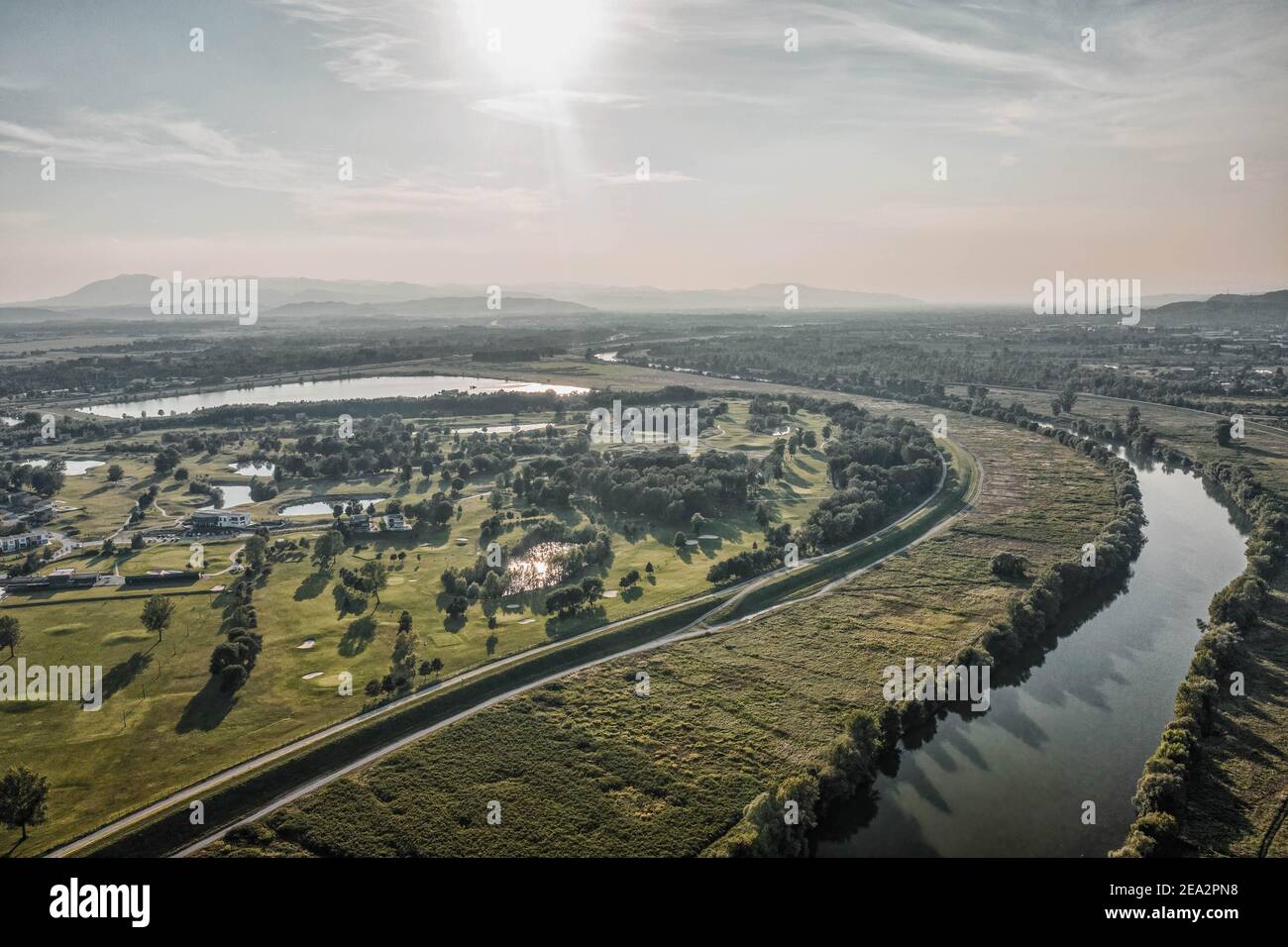 Aerial drone shot sava hi-res stock photography and images - Alamy