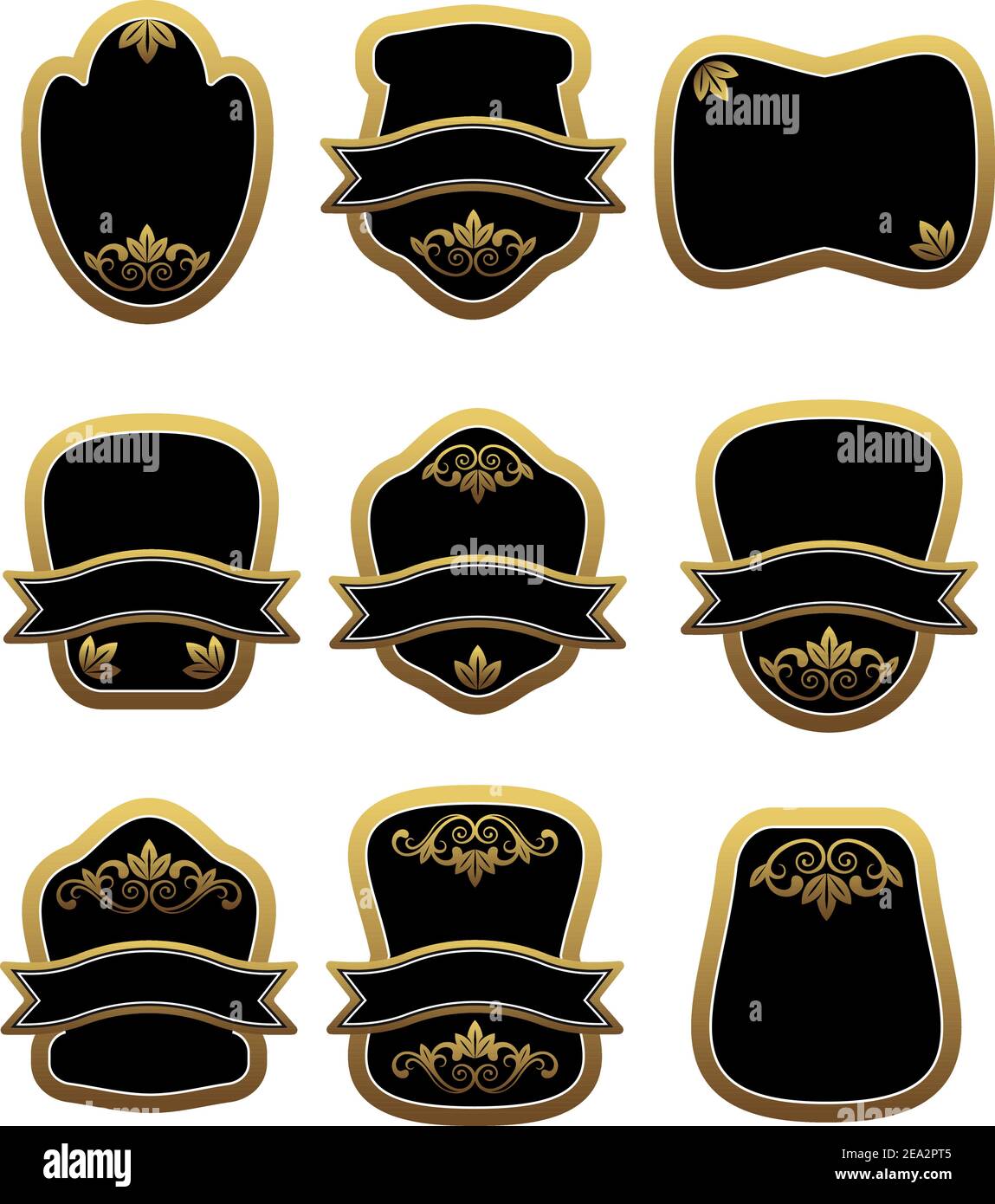 Set of vintage golden labels for design food and beverages Stock Vector ...