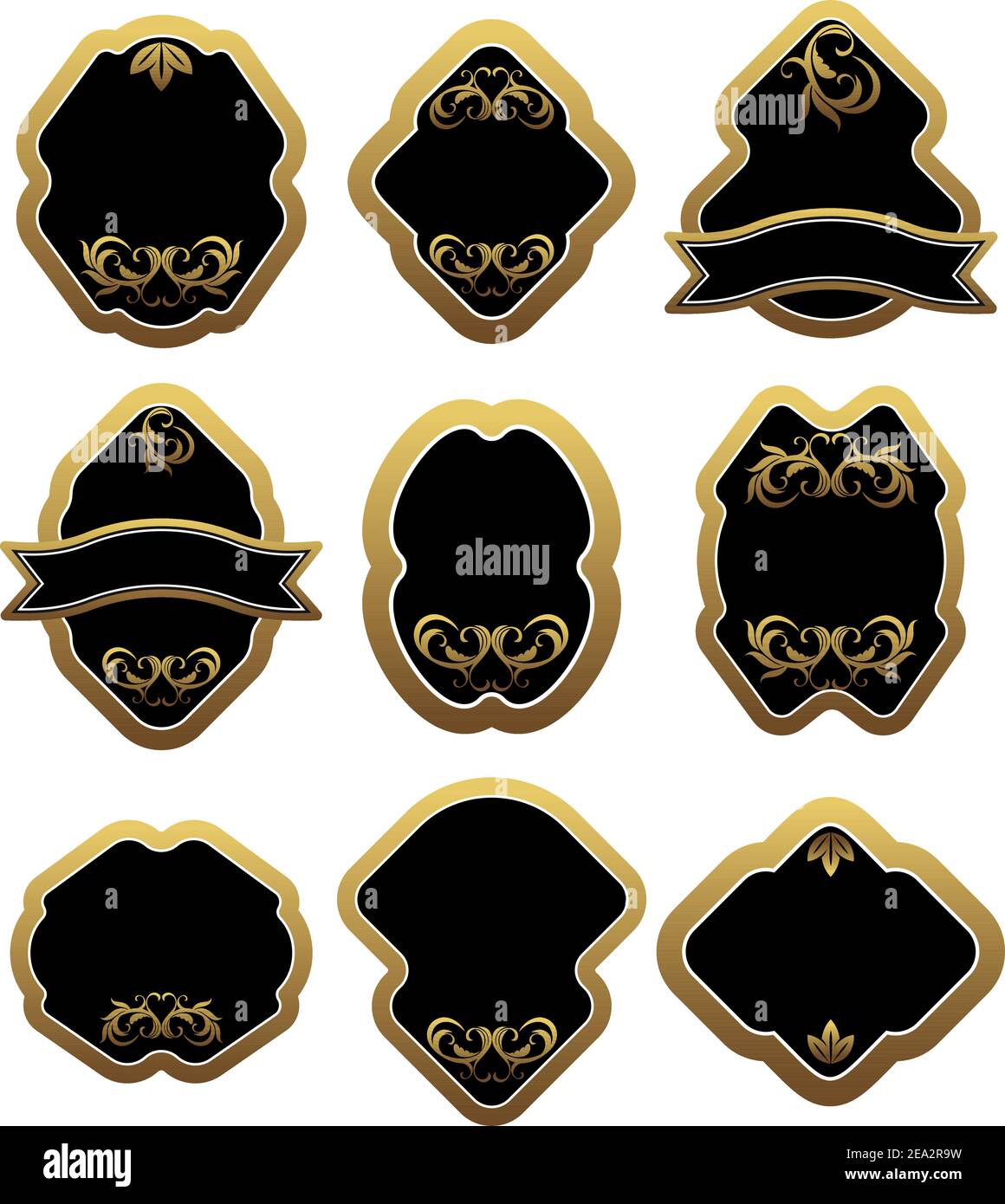 Set of vintage golden labels for design food and beverages Stock Vector ...