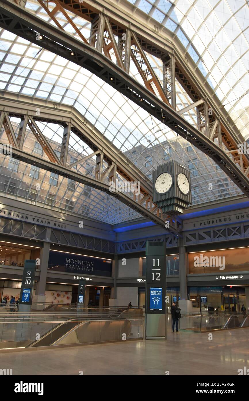 The brand new Moynihan Train Hall at Penn Station, Midtown Manhattan ...