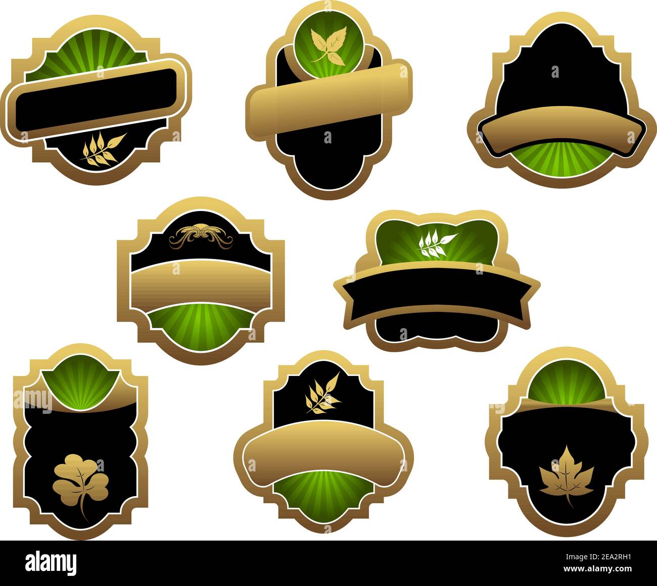 Set of vintage golden labels for design food and beverages Stock Vector ...