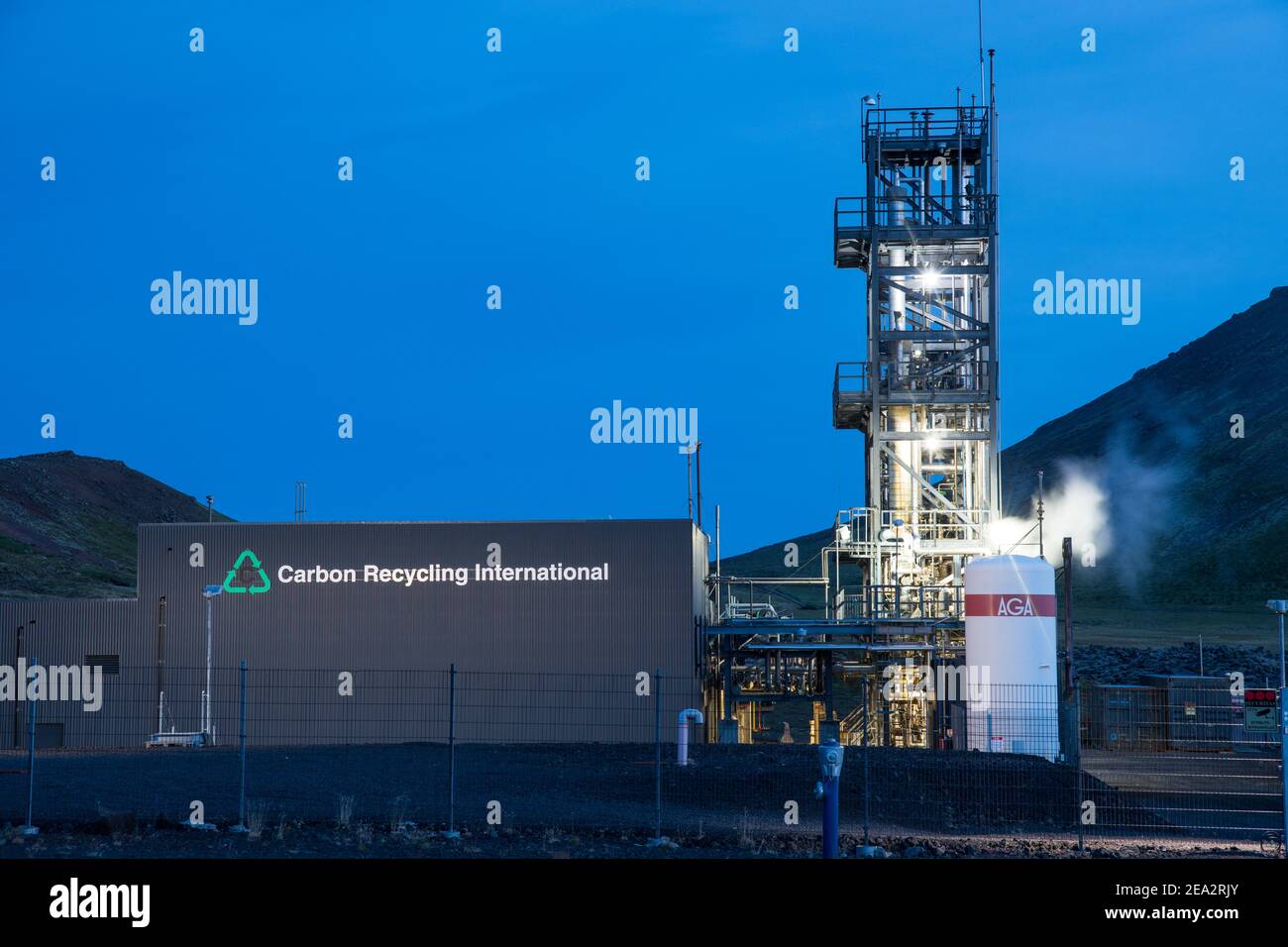 Grindavik Iceland - September 4. 2020: Carbon Recycling international ...