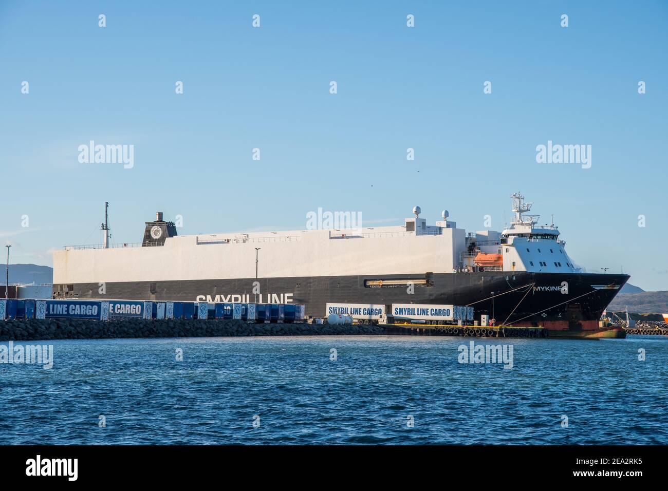 Thorlakshofn Iceland - September 4. 2020: Smyril line ferry Mykines in ...