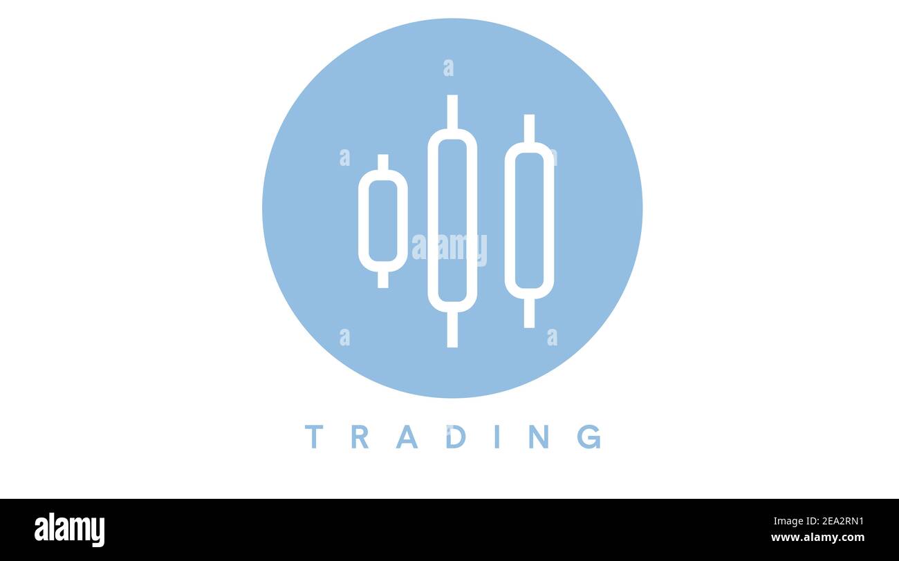 Vector Isolated Trading Icon or Illustration, with Candles or ...