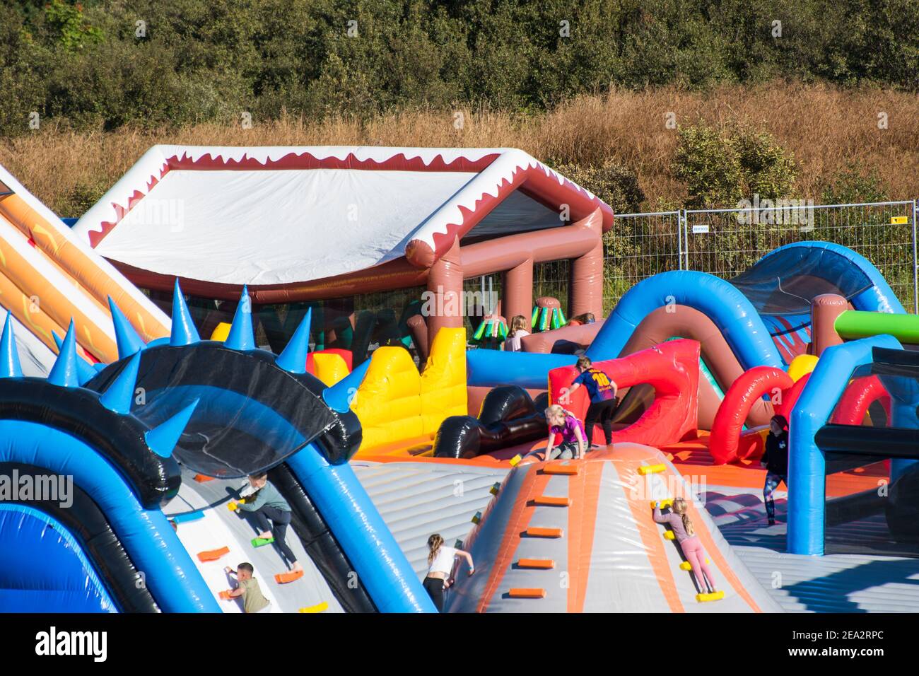 Reykjavik Iceland - September 5. 2020: One of the biggest bouncy ...