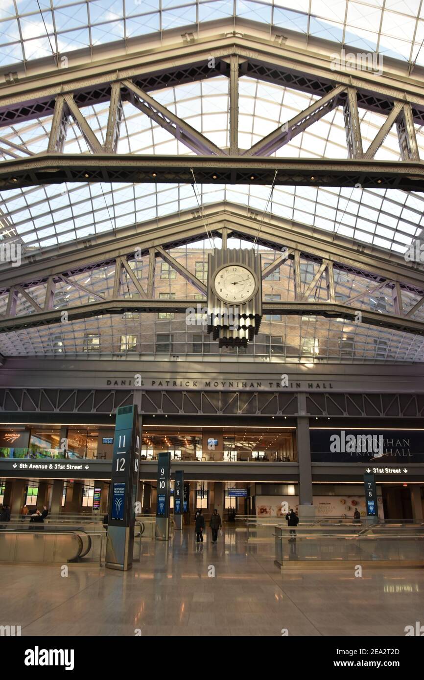 The brand new Moynihan Train Hall at Penn Station, Midtown Manhattan ...