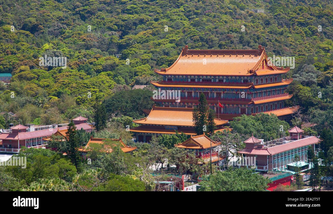 Interior of the Po Lin monastery on Lantau Island (Hong Kong Stock ...