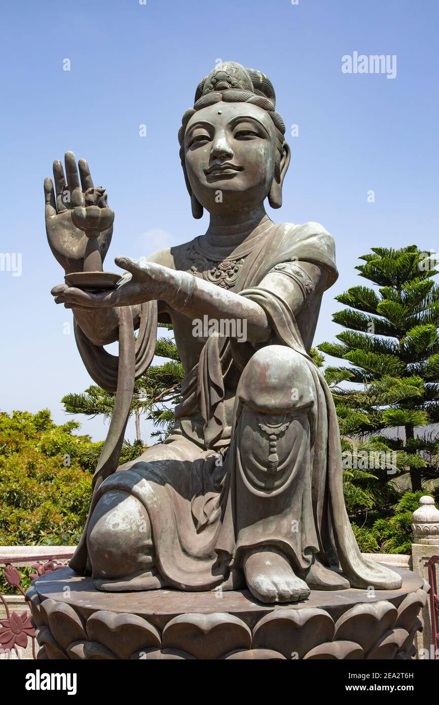 Interior of the Po Lin monastery on Lantau Island (Hong Kong Stock ...