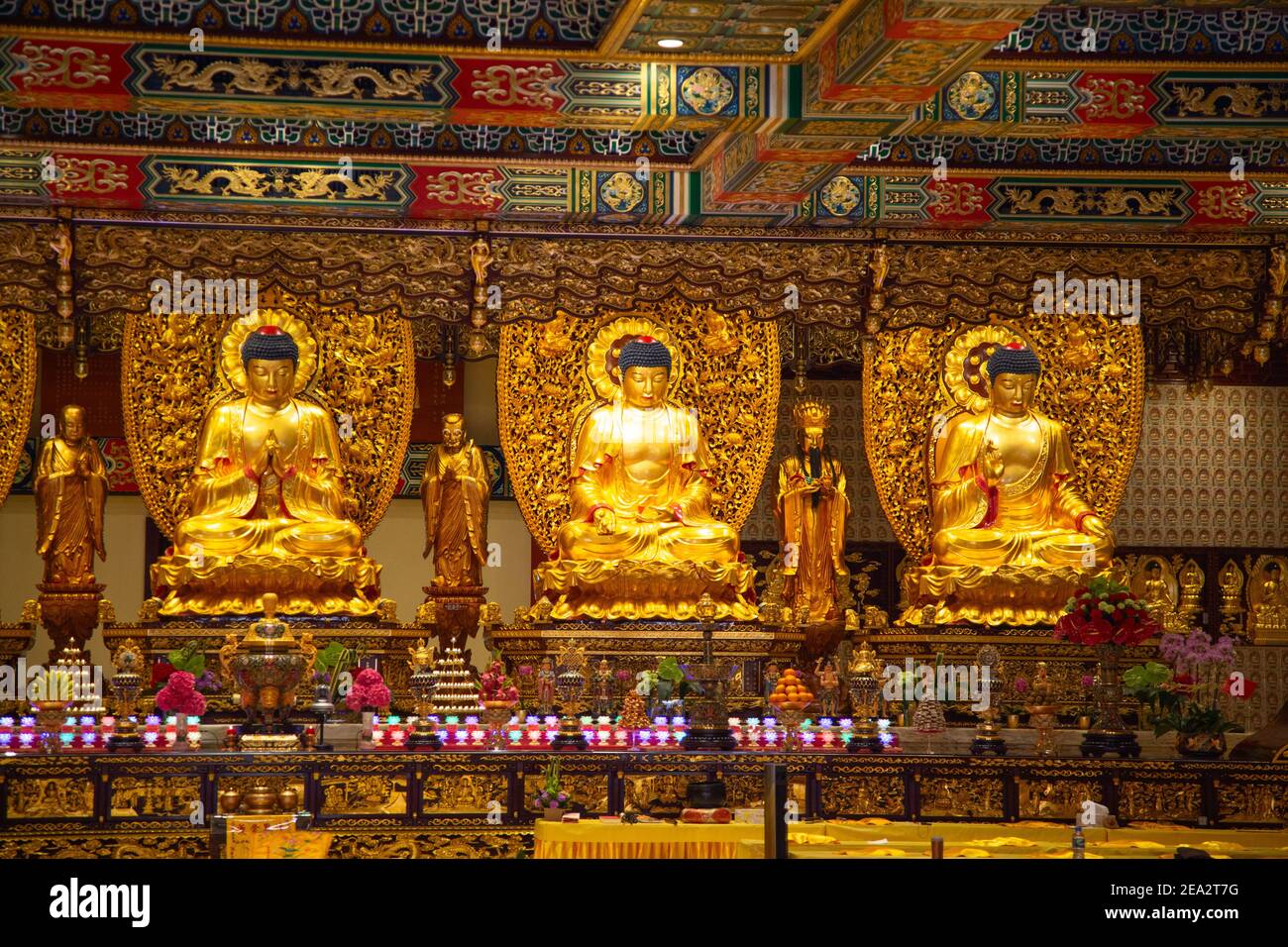 Interior of the Po Lin monastery on Lantau Island (Hong Kong Stock ...