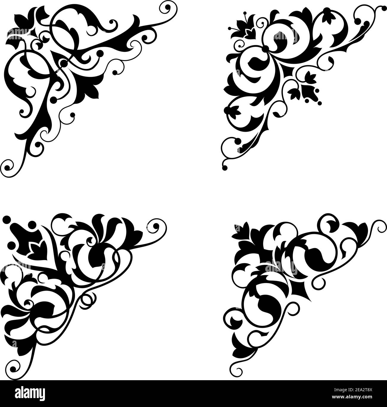 Antique vintage corners isolated on white for design Stock Vector Image ...