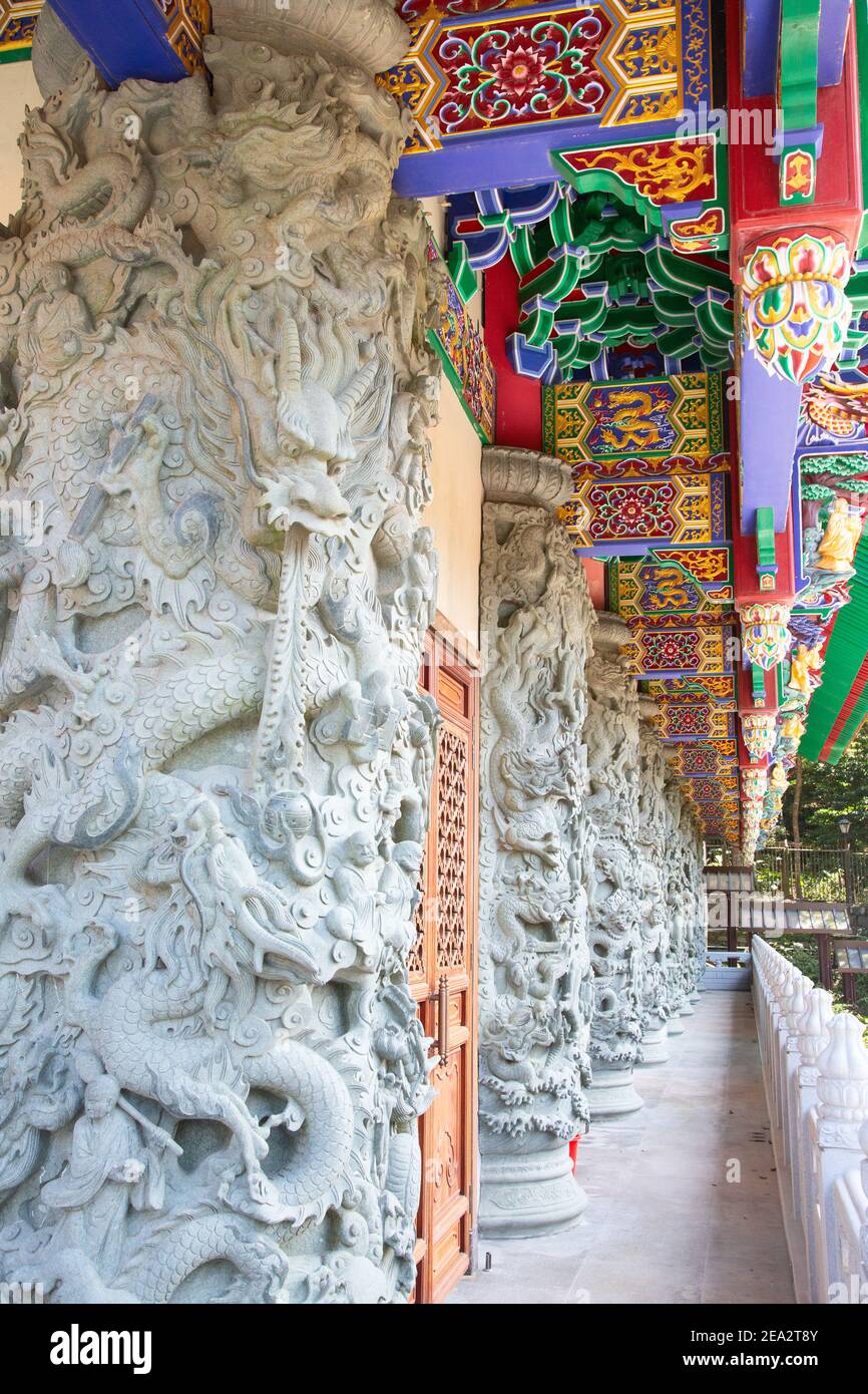 Interior of the Po Lin monastery on Lantau Island (Hong Kong Stock ...