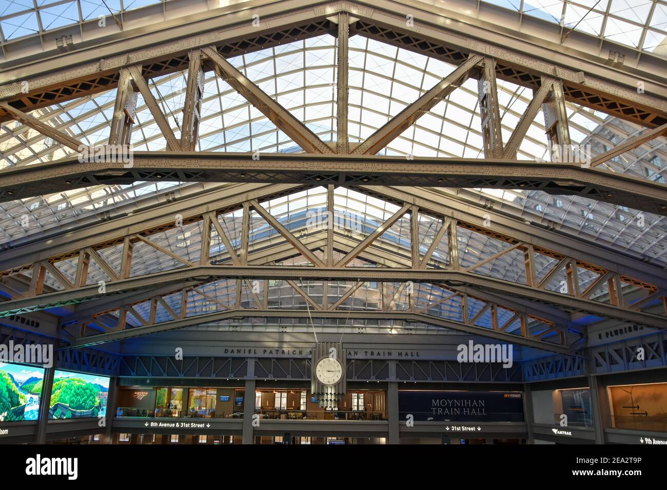 The brand new Moynihan Train Hall at Penn Station, Midtown Manhattan ...