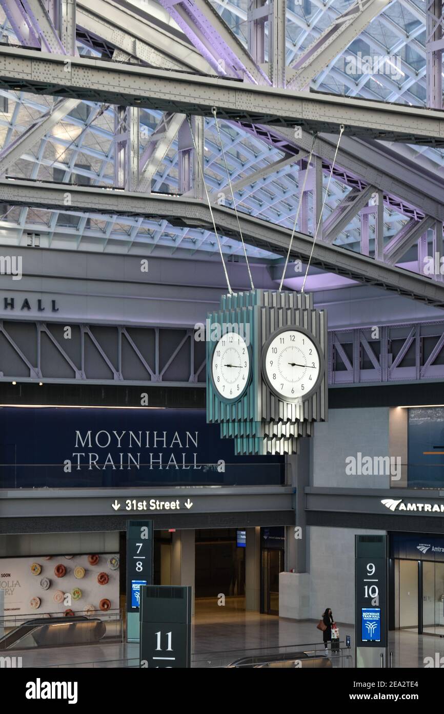 The brand new Moynihan Train Hall at Penn Station, Midtown Manhattan ...